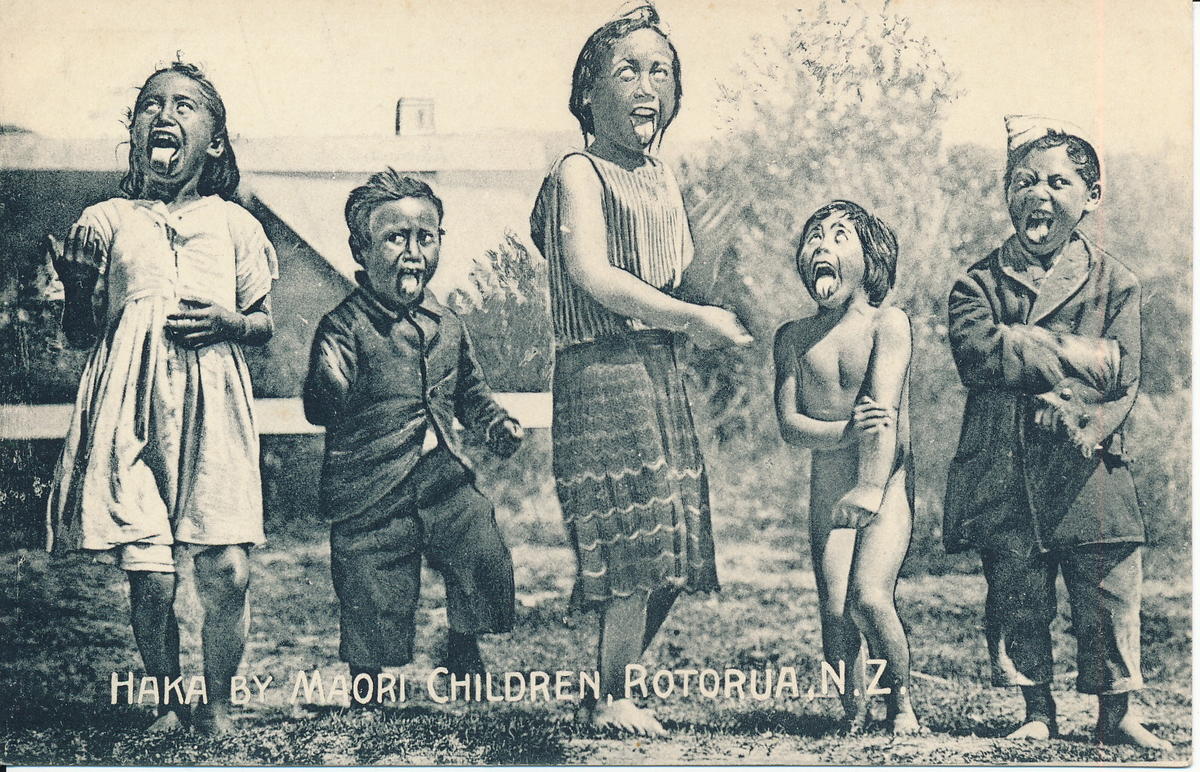 Postcard: Haka By Maori Children - Centre for Gold Rush Collections