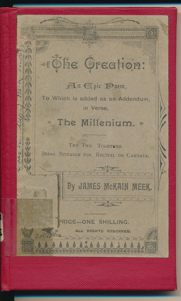 The Creation - An epic poem - Centre for Gold Rush Collections