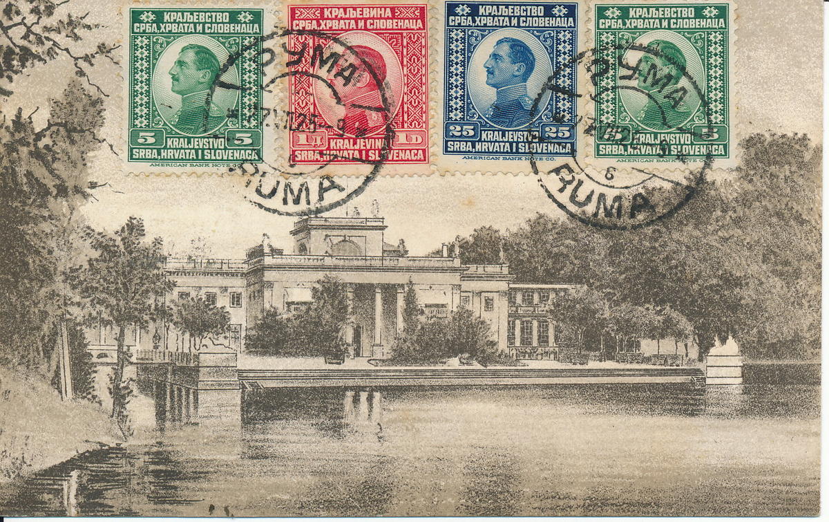 Postcard: Castle and lake scene - Centre for Gold Rush Collections