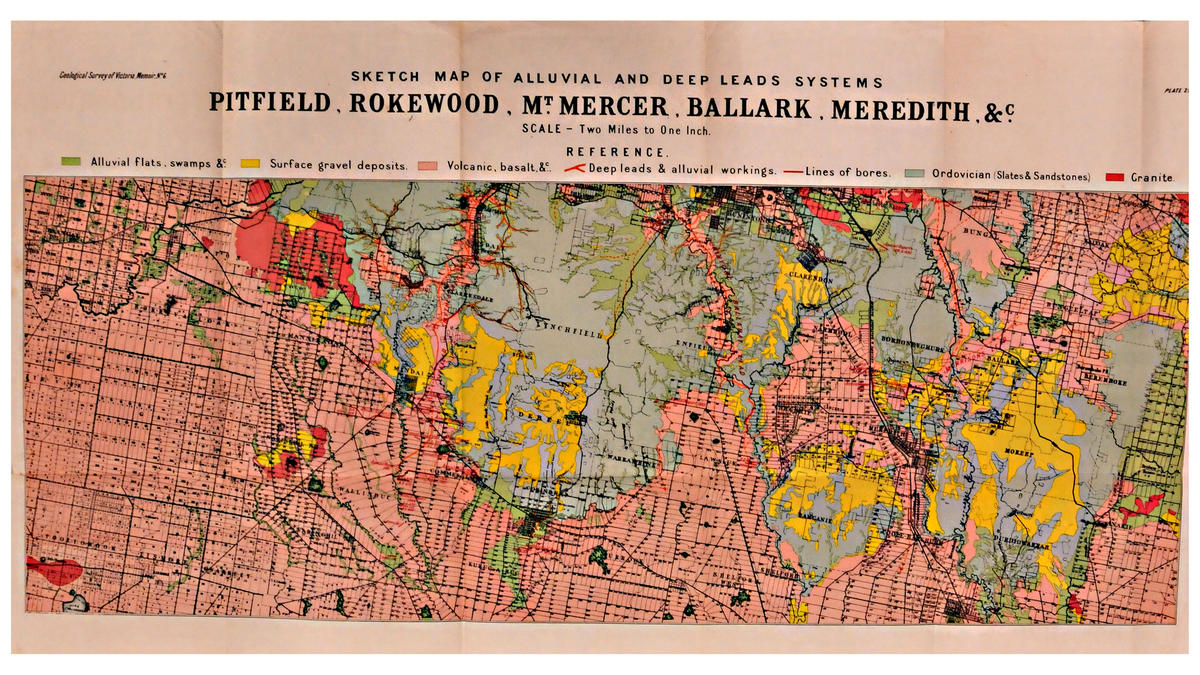 Map, Alluvial & Deep Lead Systems of Pitfield, Rokewood, Mt. Mercer ...