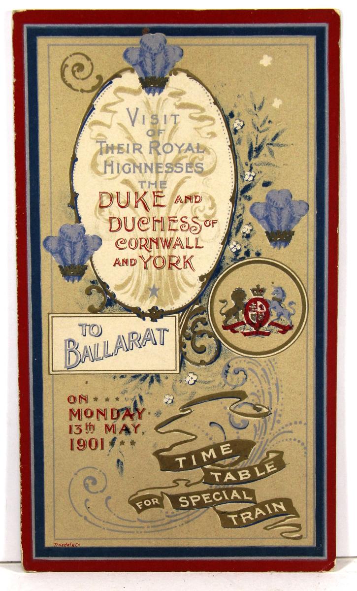 Victorian Railways Time Table. - Centre for Gold Rush Collections
