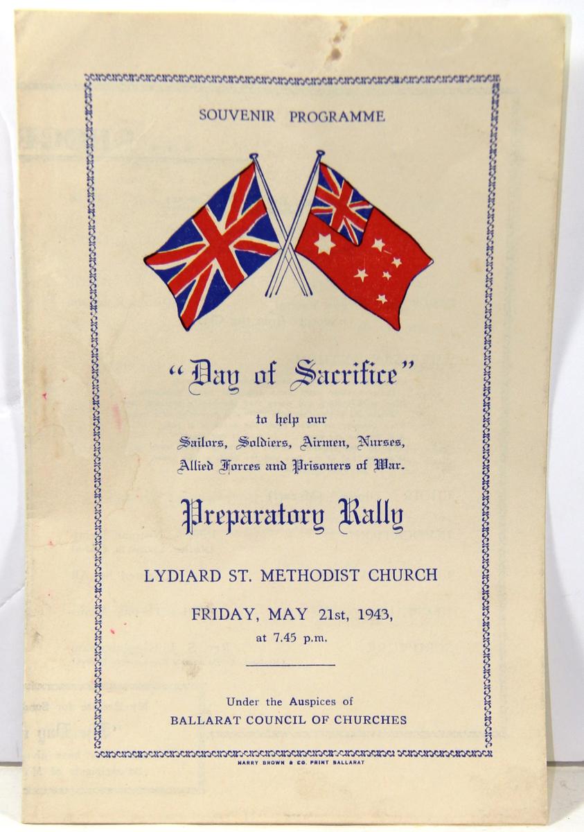 Souvenir Programme - Centre for Gold Rush Collections