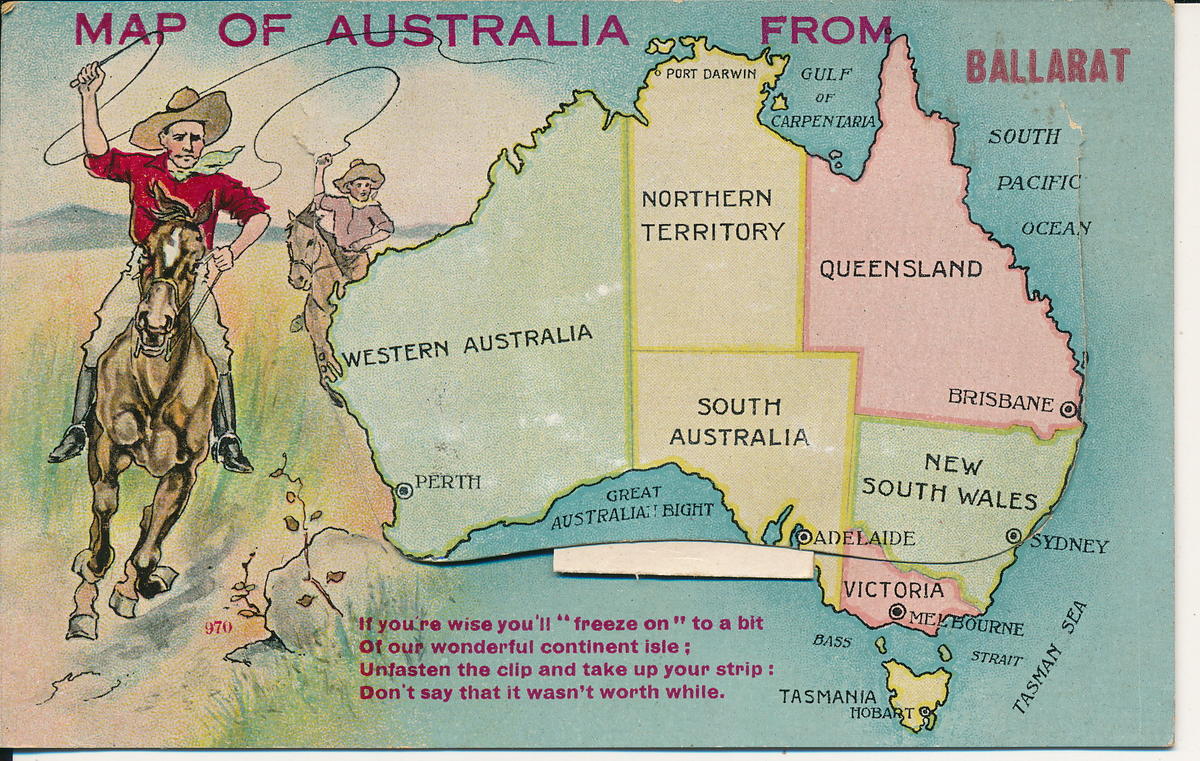 Map of Australia from Ballarat - Centre for Gold Rush Collections