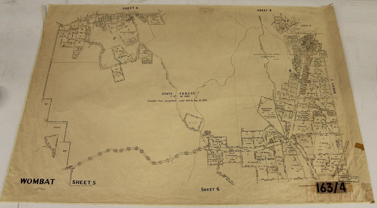 Map, Wombat (State Forest) - Centre for Gold Rush Collections